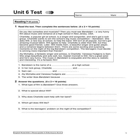 Unit 6 - Test 3 | PDF