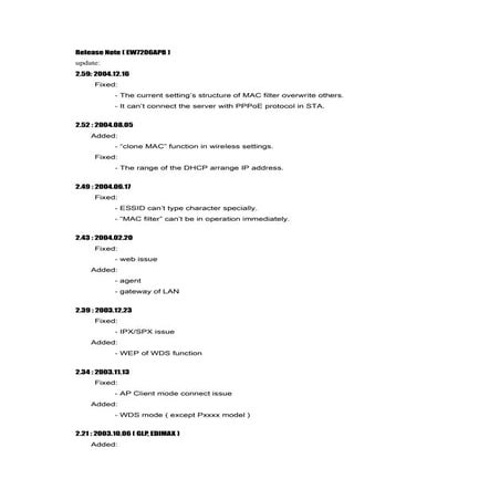 Ew7206 apb releasenote | PDF