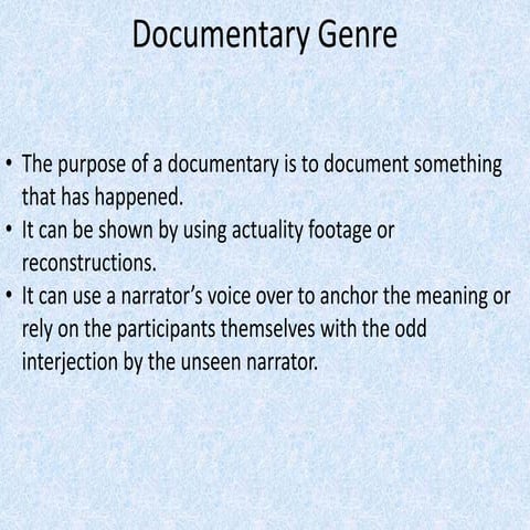Documentary genre | PPTX