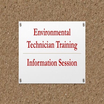 Environmental Technician Training Program | PPT