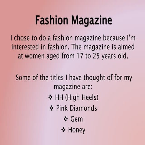 Magazine pitch! | PPT