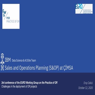 Sales and Operations Planning (S&OP) at CIMSA | PPT