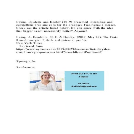 Ewing, Boudette and Dooley (2019) presented interesting and comp | DOCX