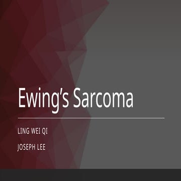 introduction to Ewing’s Sarcoma in orthopedics.pptx