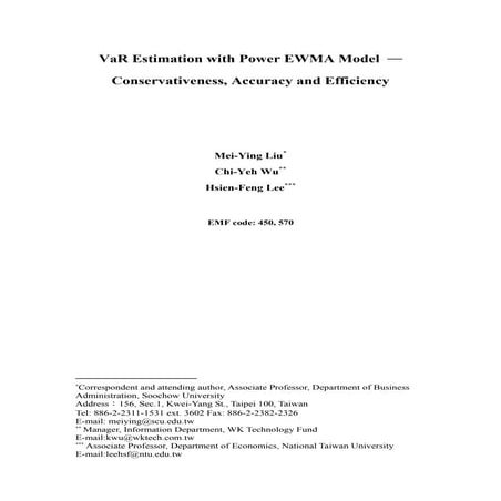 Ewma Var Models Pdf