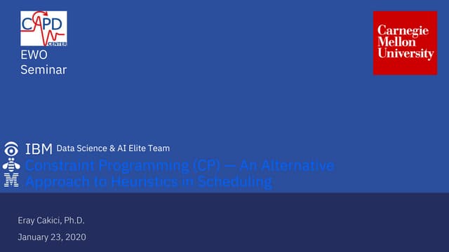 Constraint Programming An Alternative Approach To Heuristics In Scheduling Ppt