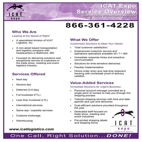 Ewr Expo Service Overview | PDF