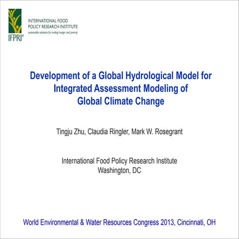 Development of a Global Hydrological Model for Integrated Assessment Modeling | PDF