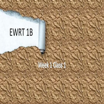 Ewrt 1 b class 1 | PPT