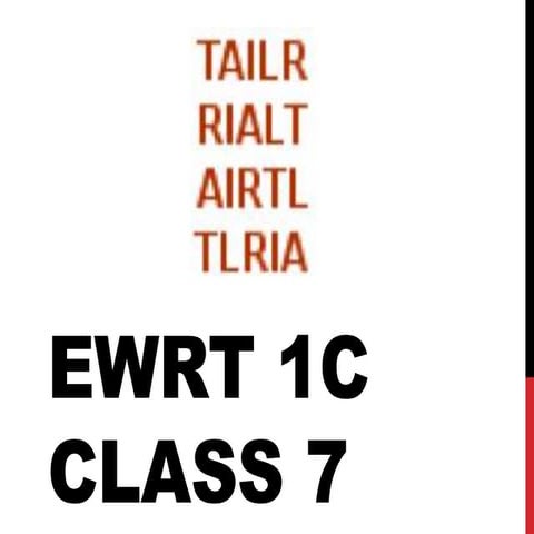 Ewrt 1 c class 7 post qhq | PPTX