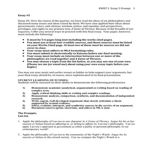 Ewrt 2 essay #5 | PDF