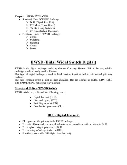 EWSD Switching Systems | PPT