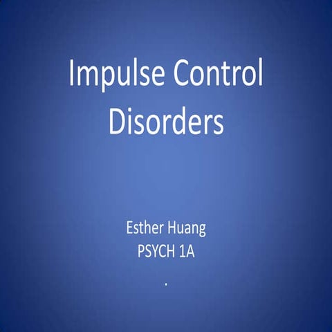 Impulse Control Disorder | PPTX