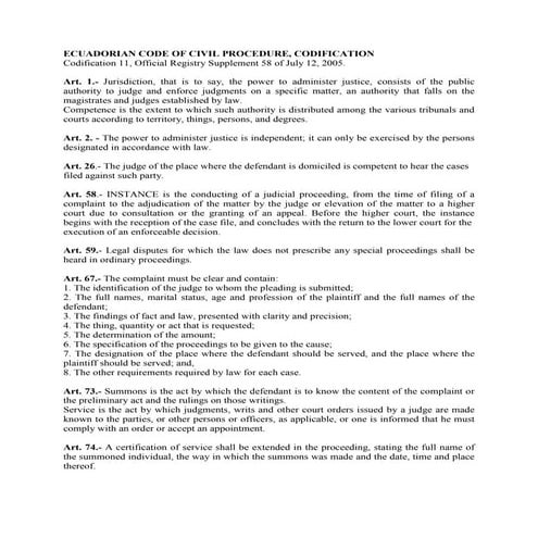 Ex. 100, code of civil procedure rla 198 eng-updated (2015.03.17) | PDF