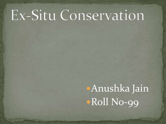 BIODIVERSITY CONSERVATION ON 8 SLIDES | PPT