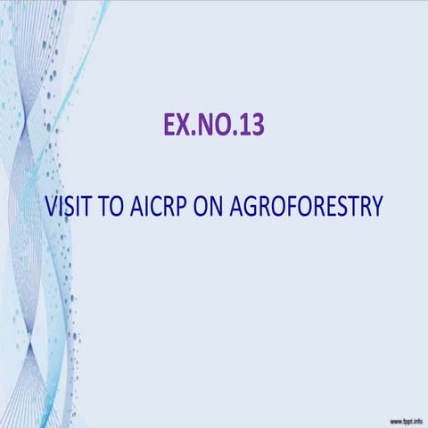 Visit to AICRP on Agroforestry Ex 13.pptx