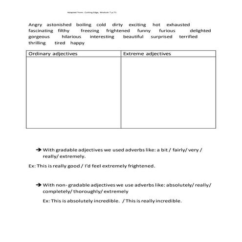 Ex 1 gradable adjectives | PDF