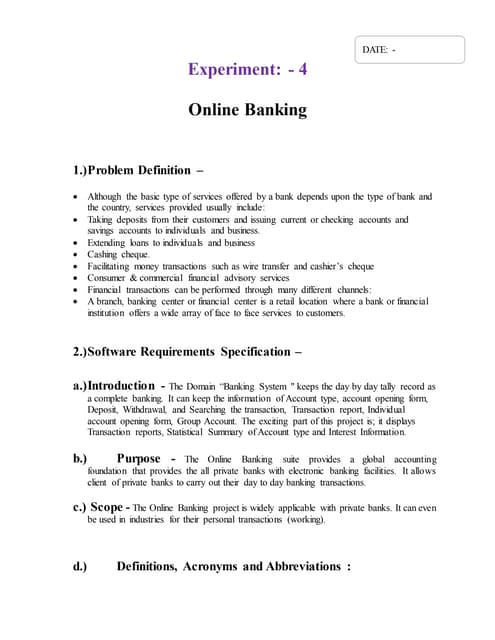 Online Banking Project | PPTX