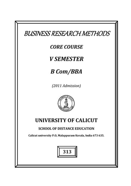 Business Research Methods Unit 1 | PDF