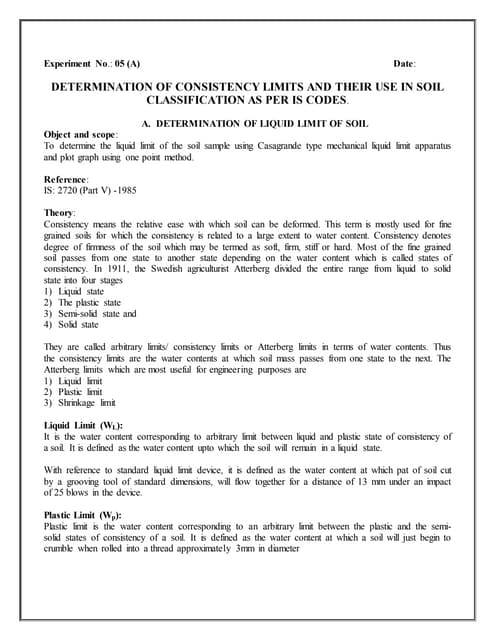 Shrinkage Limit Test | PPT | Geology | Science