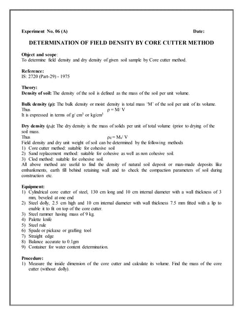 Field density test | PDF