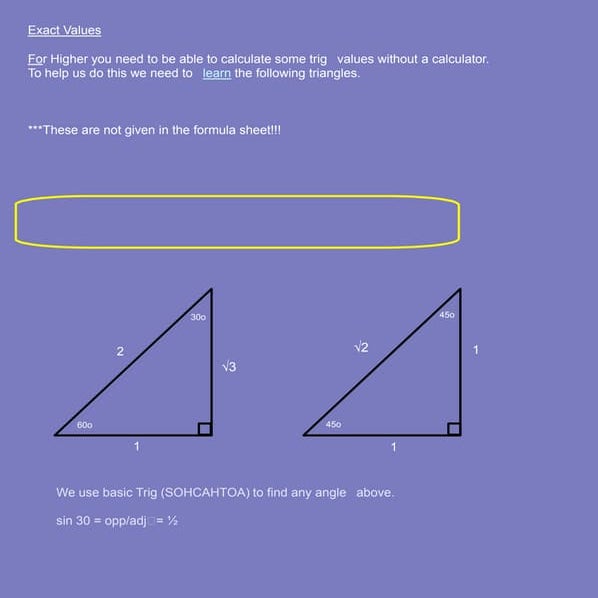 Exact values & associated angles | PPTX