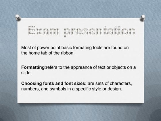 Presentation basic formatting | PPT