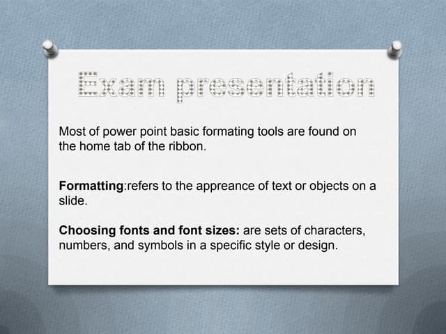 Presentation basic formatting | PPT