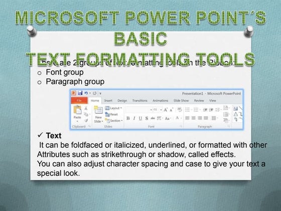 Presentation basic formatting | PPT