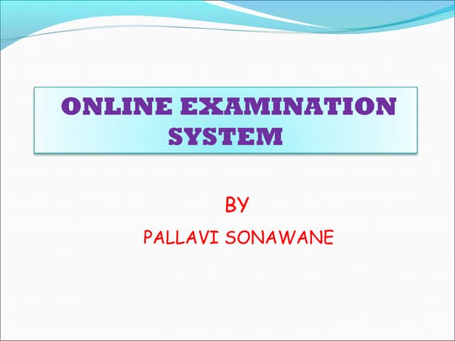 Online Examination System Presentation | PPTX | Standardized Testing ...