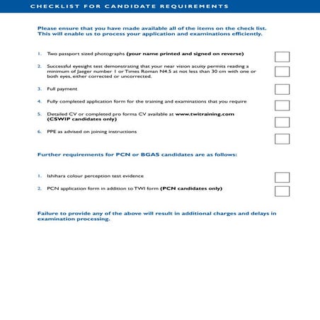 Exam checklist | PDF