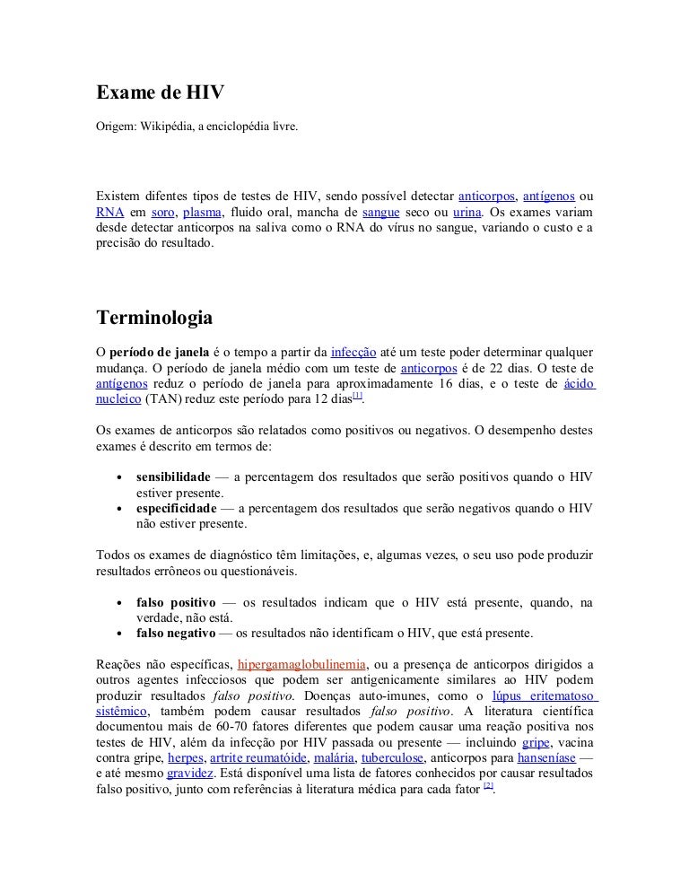 Exame de hiv