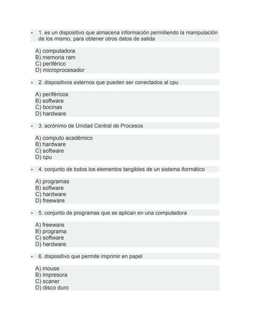 Examenes de computacion | PDF
