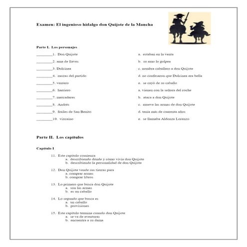 Examen don quijote | PDF