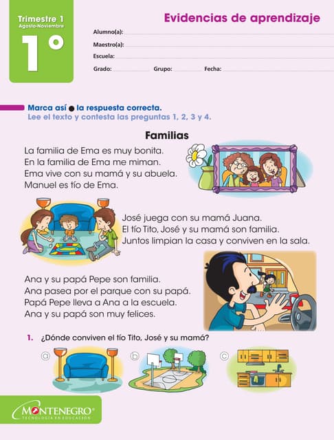 Examen de primaria primer grado nuevo modelo educativo | PDF