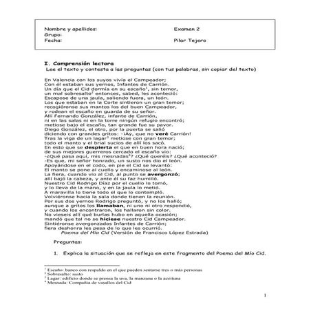 Ficha poema mio cid i | DOC