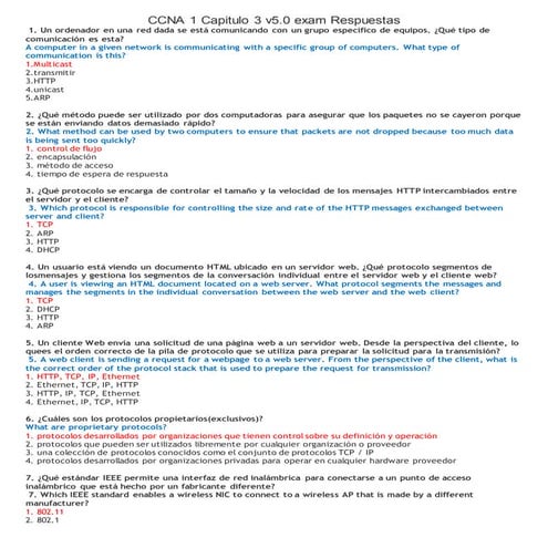 Examen capitulo 3 ccna1 | DOCX