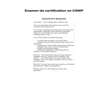 Examen CSWP-2.pdf pour l'exmaen solidworks | PDF