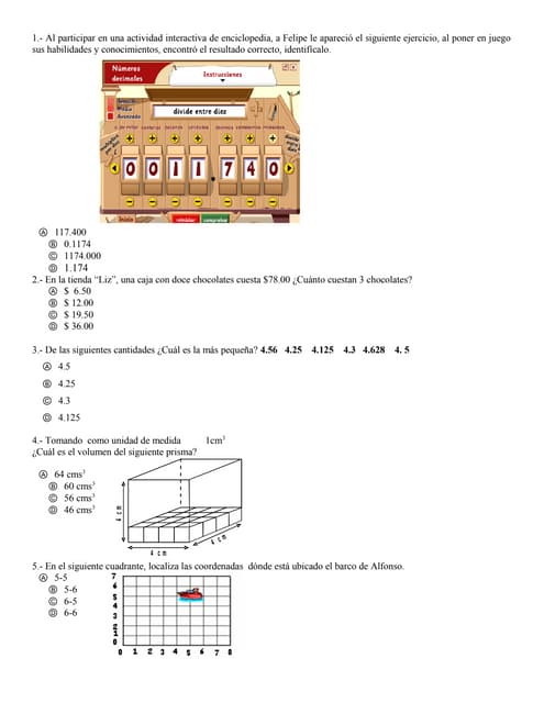 EXAMEN DIAGNÓSTICO-6° grado de Matemática. | PDF