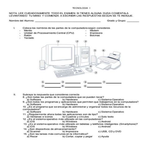 Examenes de computacion | PDF