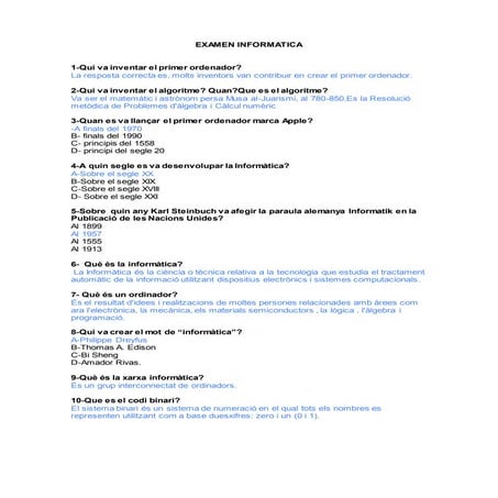 Examen informatica | PDF