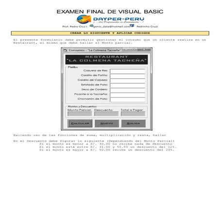 Examen practico de visual basic | DOCX
