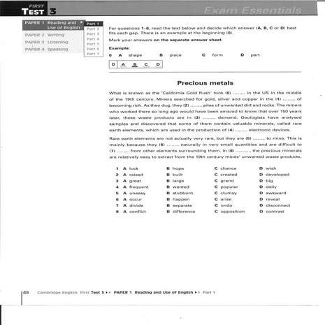 Test 3 Exam Essentials Practice Test FCE 2 | PDF