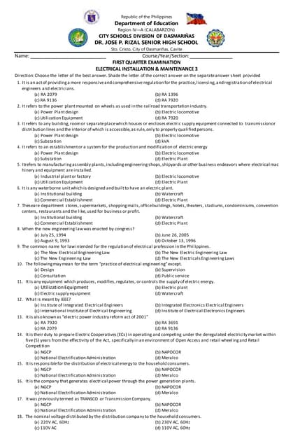 Ra 7920 the new electrical engineering law | PDF