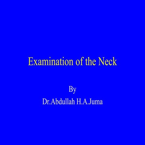Examination Of The Neck | PPT