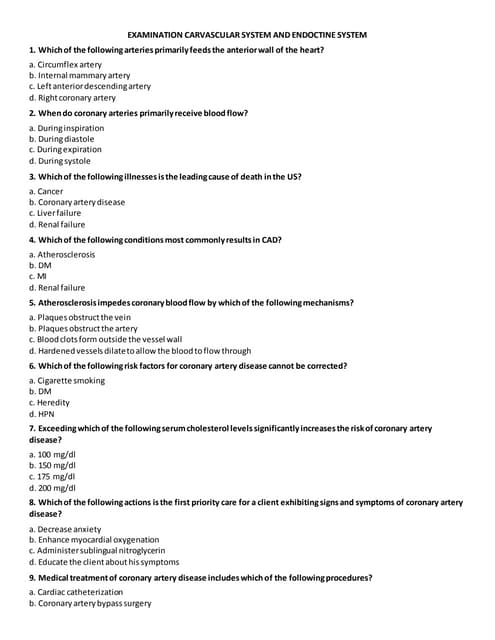 MCQ CVS Physiology | PDF