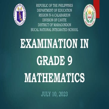 EXAMINATION IN GRADE 9 MATHEMATICS.pptx