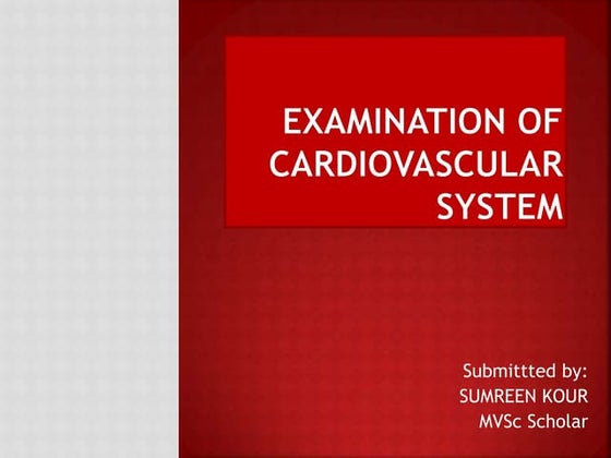 Cardiovascular examination | PPTX | Heart and Cardiovascular Diseases ...