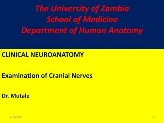 Clinical examination of cranial nerves | PPTX