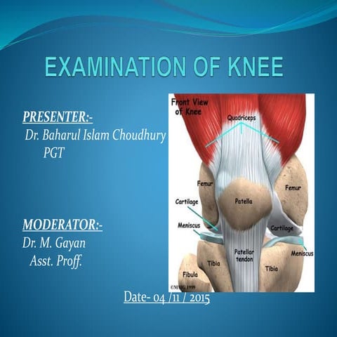 Special tests of knee